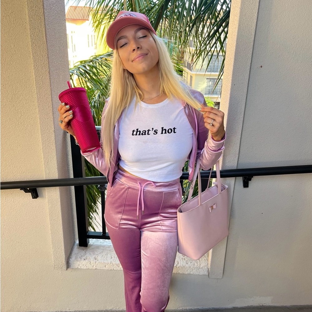 Y2k Pink Velvet Tracksuit Set - I Wore This As A Pari… - Gem